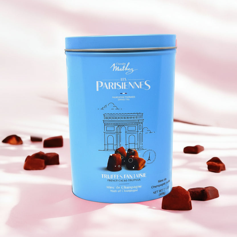 Mathez Marc de Champagne Chocolate Truffles, Les Parisiennes Tin, 7.0 ...